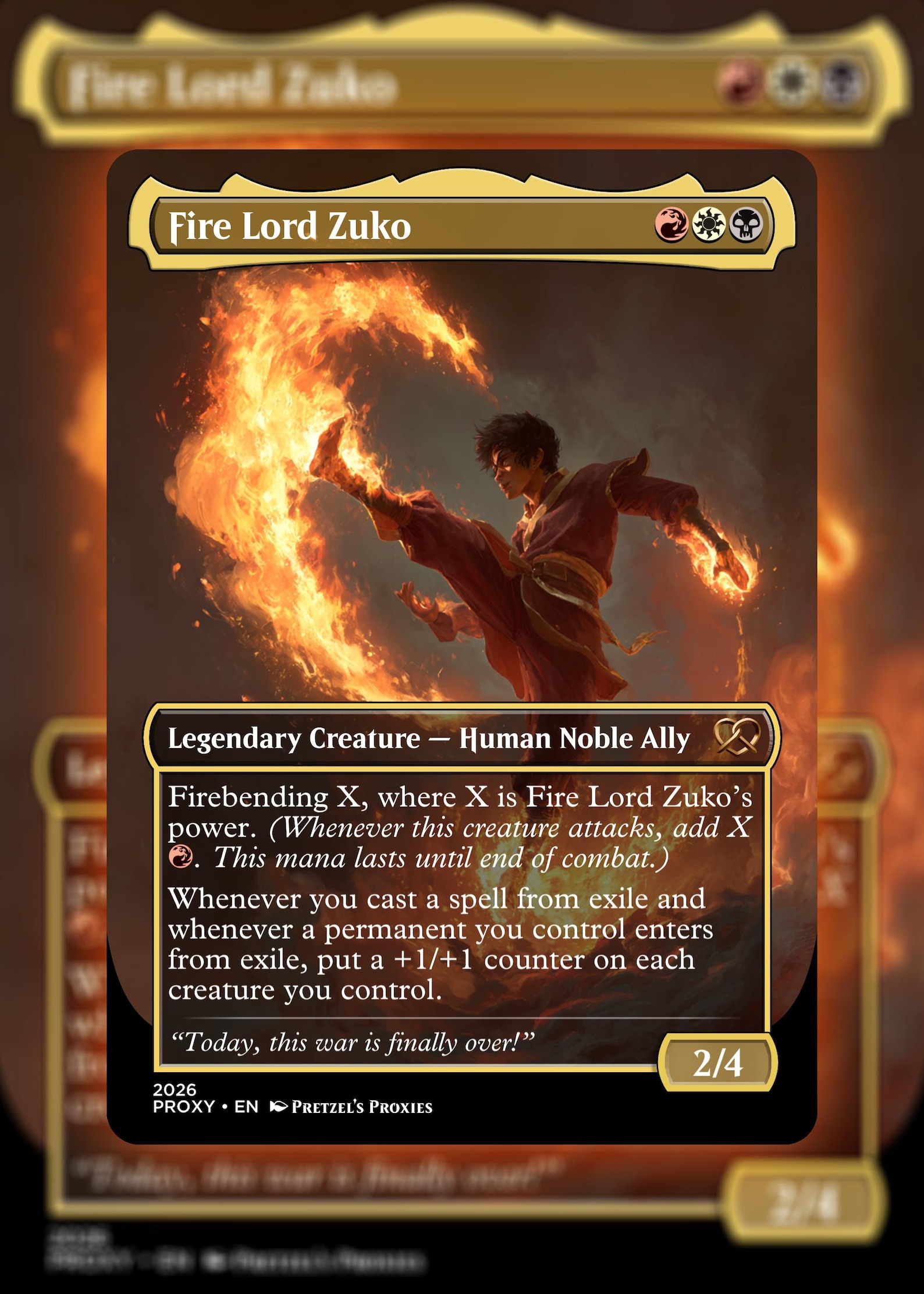 Fire Lord Zuko | Avatar | MTG Proxy Alter - Etsy