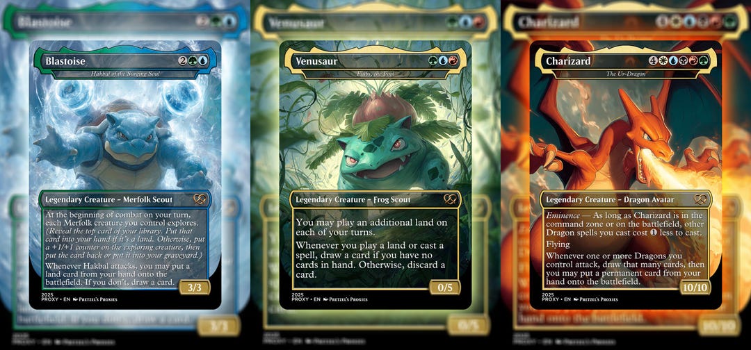 Pokemon Starters | Custom Alt Art Card - Etsy