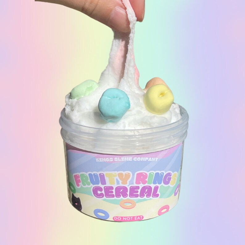Fruity Rings Cereal Cloud Slime, Satisfying Cloud Slime, Slime Shop ...