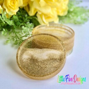 Gold Glitter Coaster Glitter Home Décor Epoxy Resin Art - Etsy