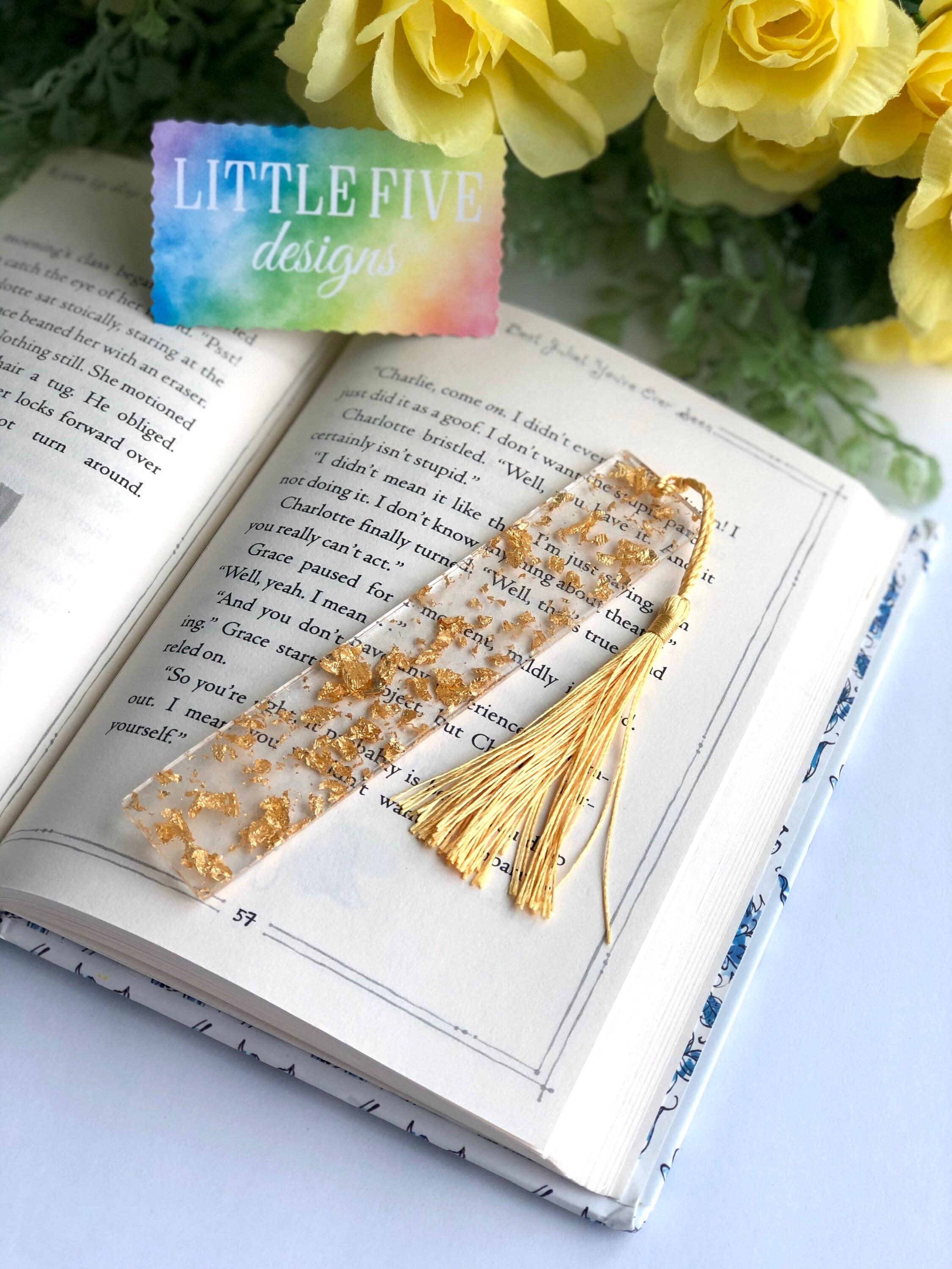 Gold Foil Bookmark Personalized Bookmark Gold Leaf bookmark | Etsy