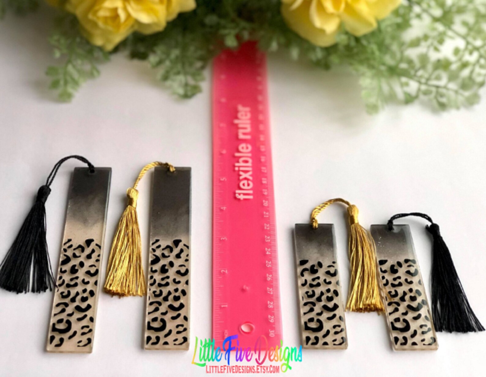 Cheetah Bookmark Resin Bookmark Ombre Bookmark With Tassel - Etsy