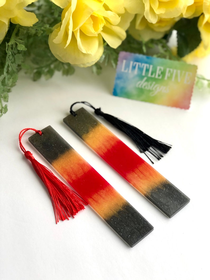Personalized Bookmark Orange Black Red Bookmark Bookmark - Etsy