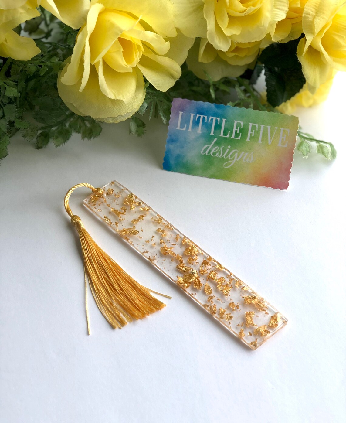 Gold Foil Bookmark Personalized Bookmark Gold Leaf Bookmark - Etsy