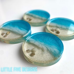 Beach Coaster, Beach Home Décor, Epoxy Resin Art, Ocean Wave Coaster ...