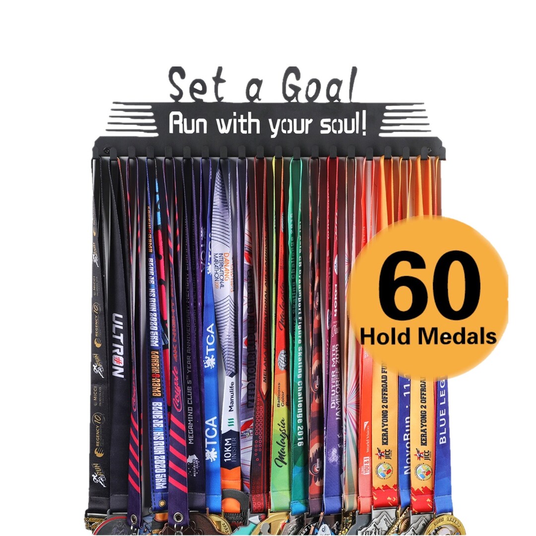 Medals Hanger Display Holder Rack -set a Goal Run With Your Sports ...