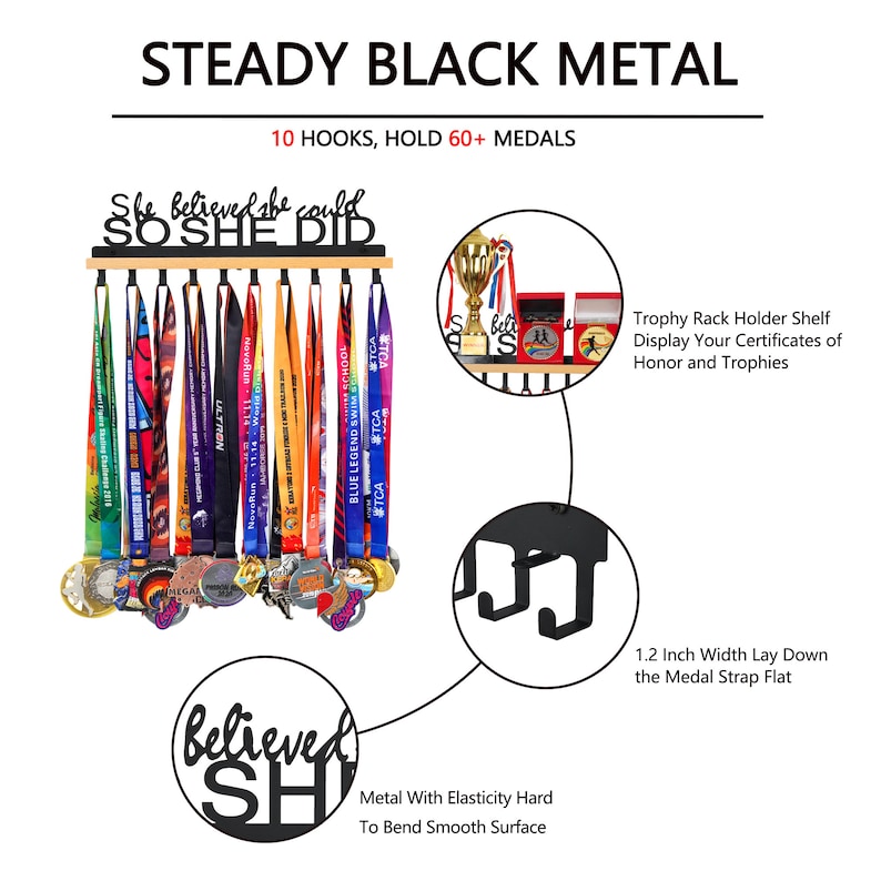 Medal Hanger Display Trophy Shelf Sports Medal Display Rack - Etsy