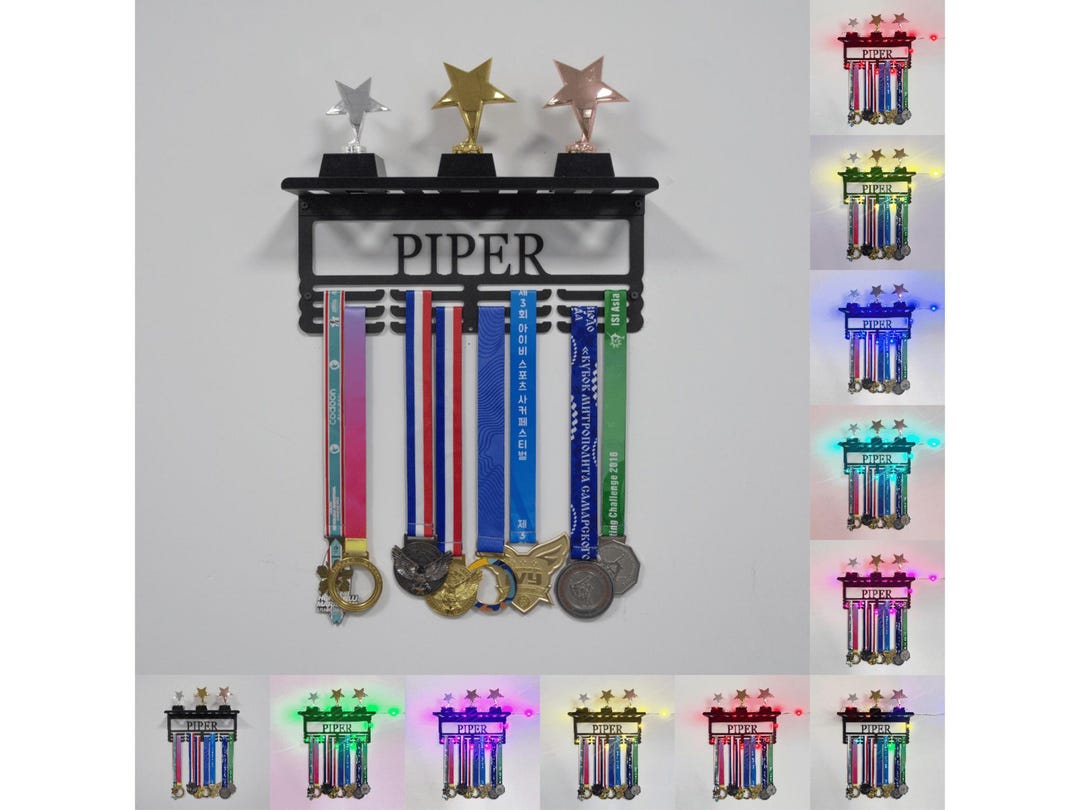 Personalized Medal Hanger With Optional DIY LED Strip, Custom Sports ...