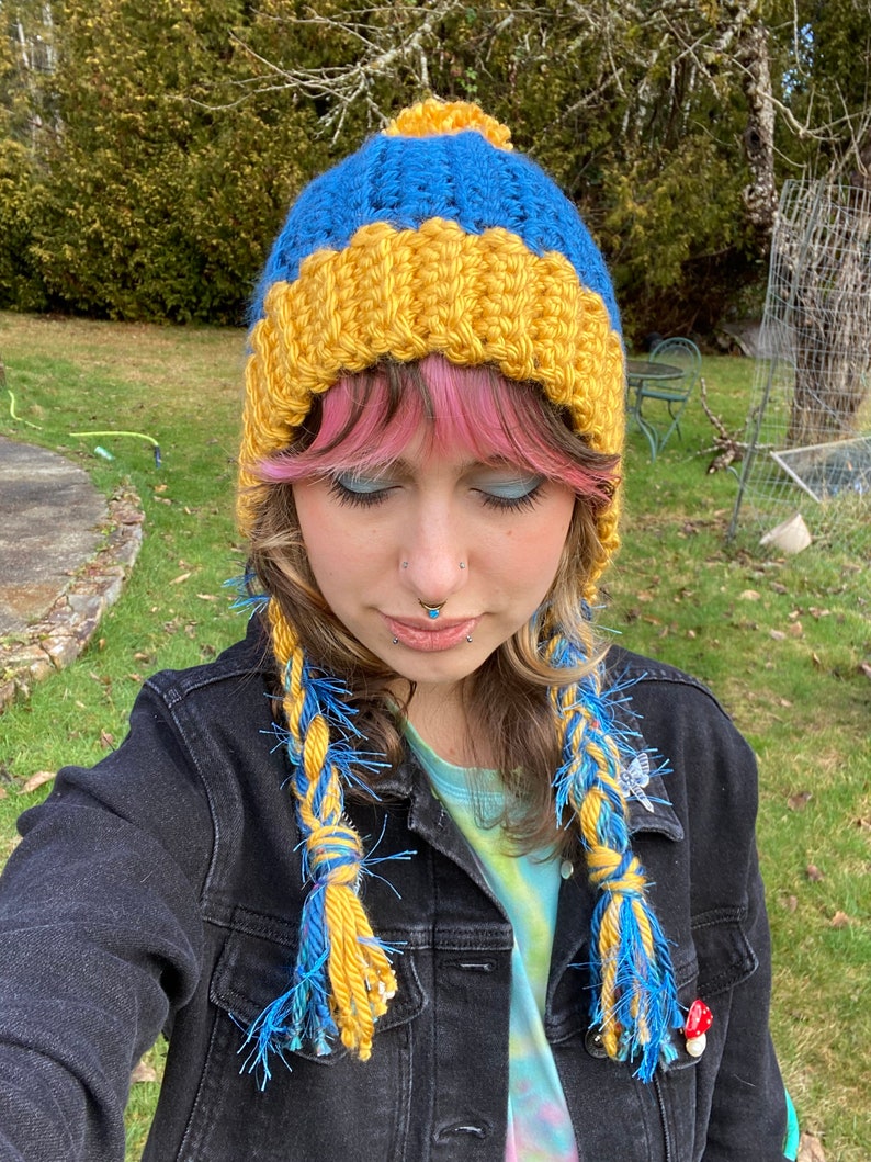Faerie Tale Bonnet Blue & Gold - Etsy