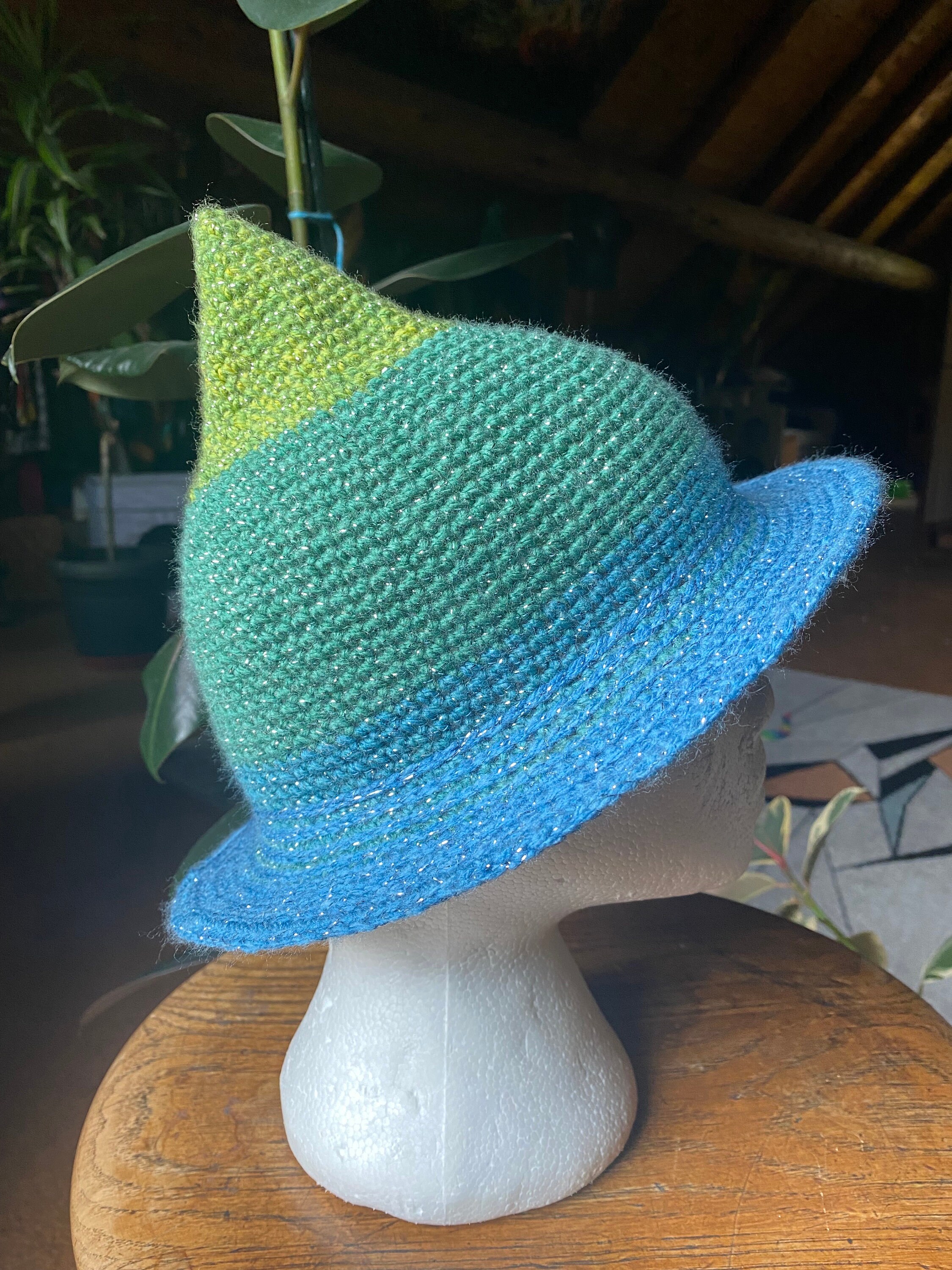 Small Blue Sprite Cap Witch Hat Sparkly Halloween - Etsy