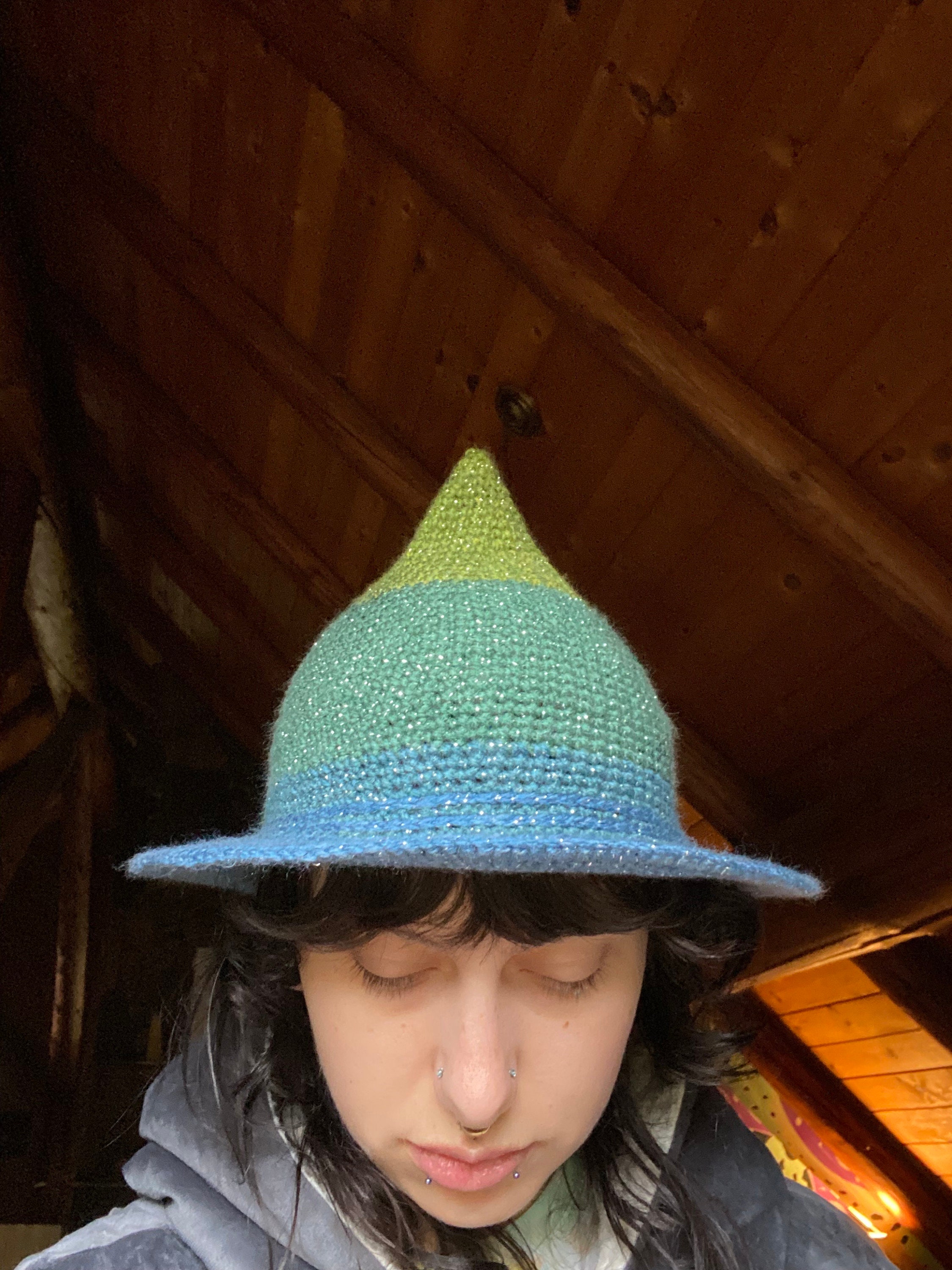 Small Blue Sprite Cap Witch Hat Sparkly Halloween - Etsy