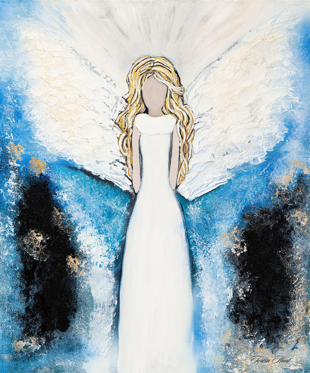 ABSTRACT ANGEL OIL Painting angel Canvas Art Abstract Art Guardian ...