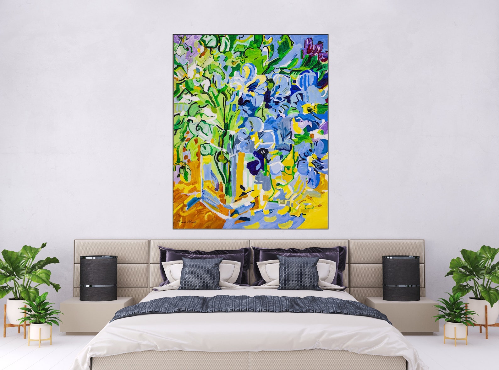 Abstract Paintings of Flowers in a Vase Colorful Floral Vase - Etsy