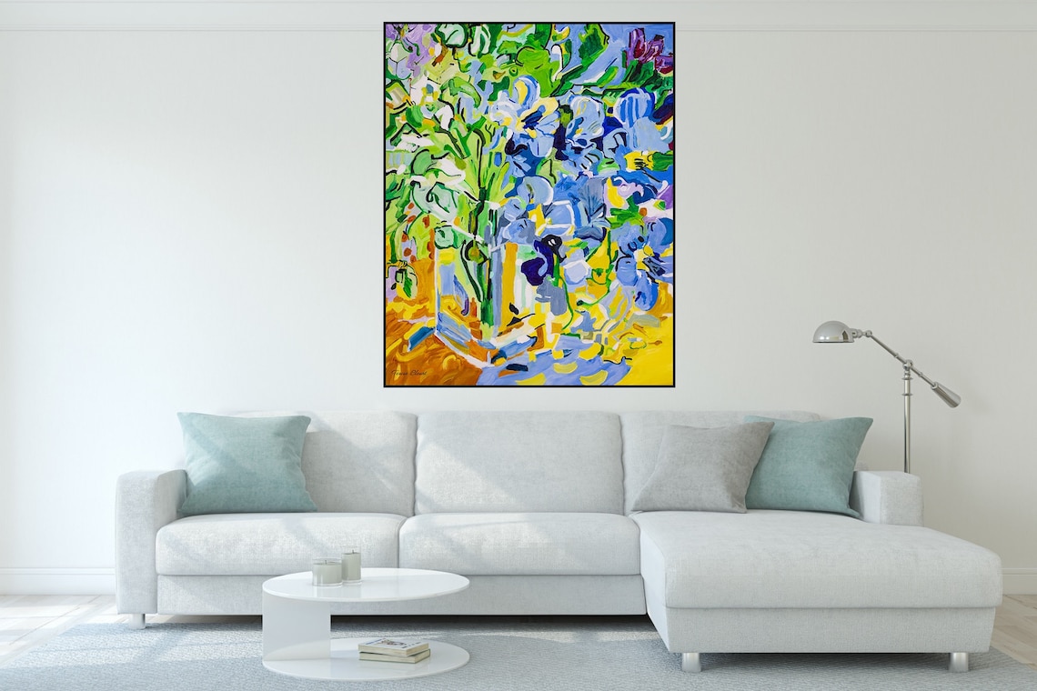 Abstract Paintings of Flowers in a Vase Colorful Floral Vase - Etsy