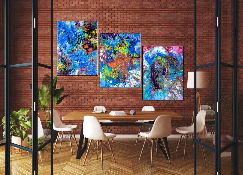 ABSTRACT ART SET Vivid Abstract Art Modern Art Set - Etsy