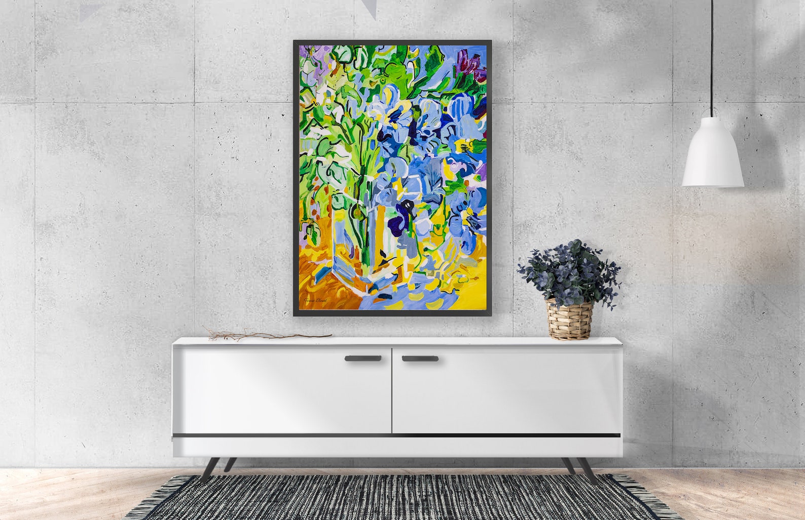 Abstract Paintings of Flowers in a Vase Colorful Floral Vase - Etsy