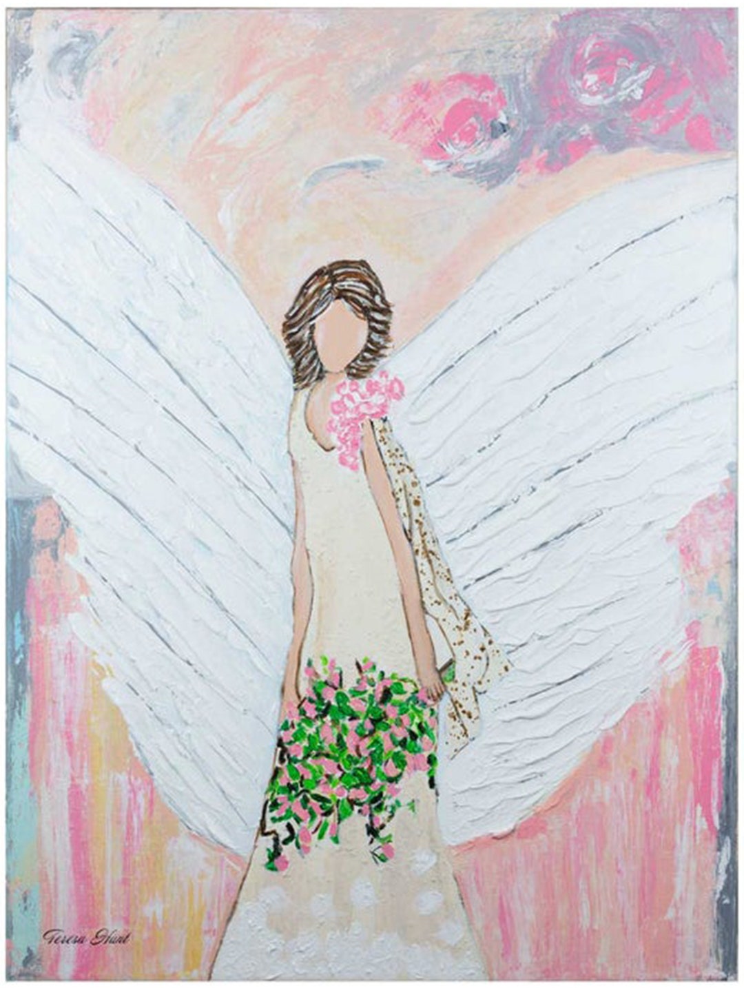 ANGEL PAINTING -abstract Angel Painting -angel Wall Prints -christmas ...