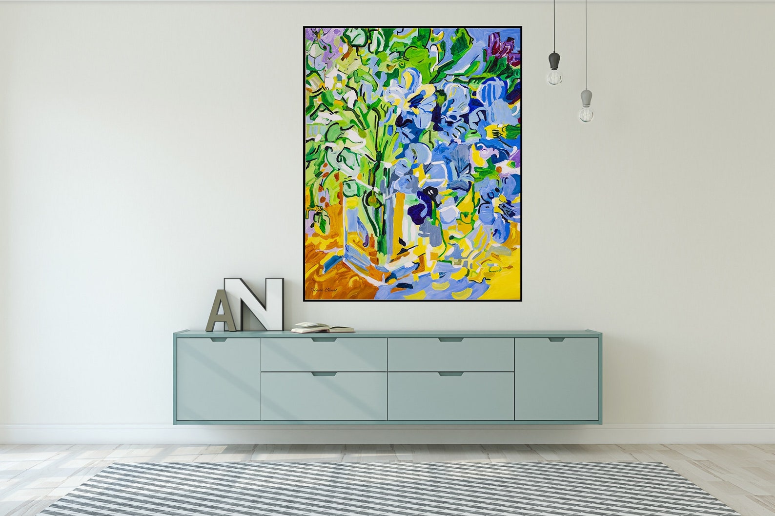 Abstract Paintings of Flowers in a Vase Colorful Floral Vase - Etsy