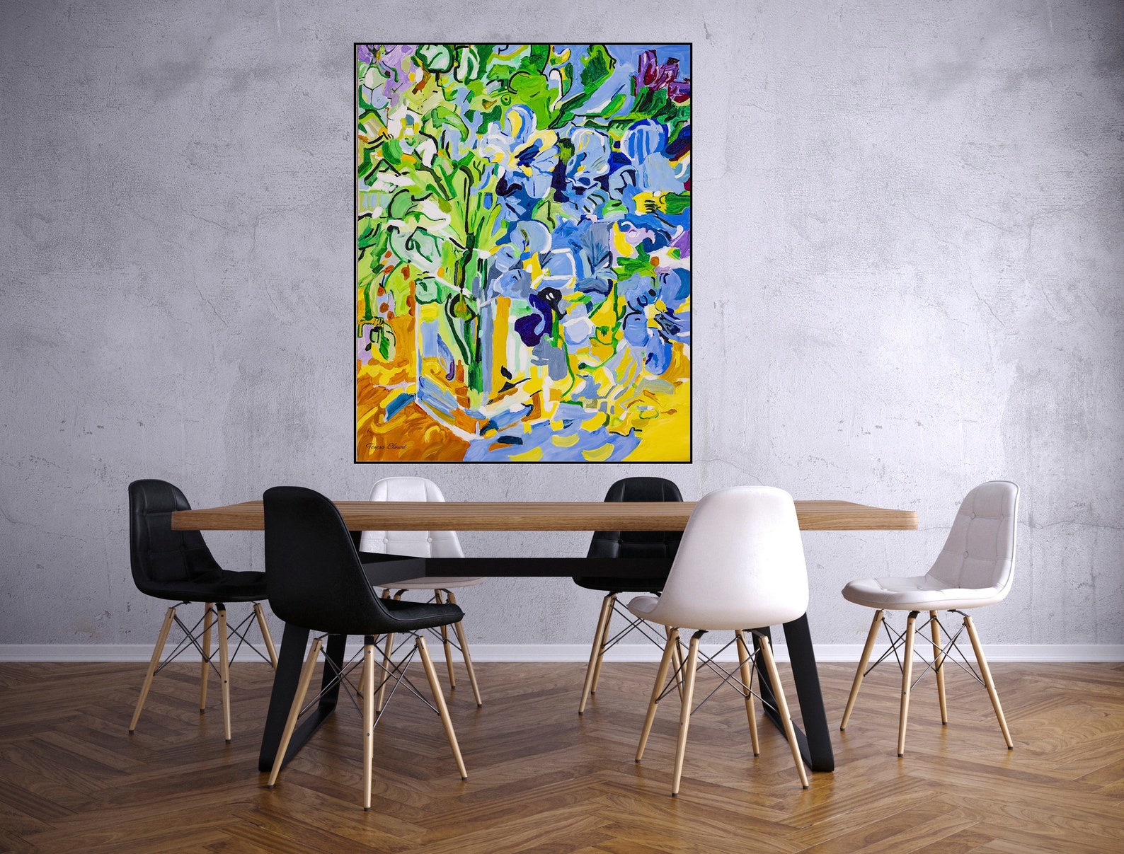 Abstract Paintings of Flowers in a Vase Colorful Floral Vase - Etsy