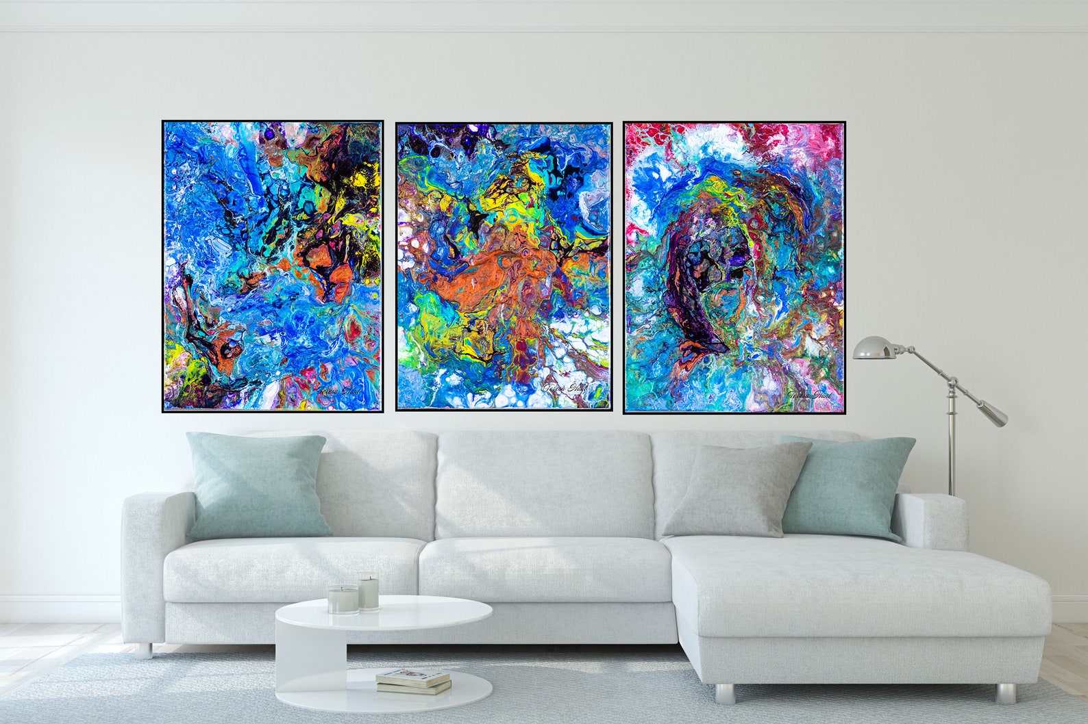 ABSTRACT ART SET Vivid Abstract Art Modern Art Set Visual Canvas Art ...
