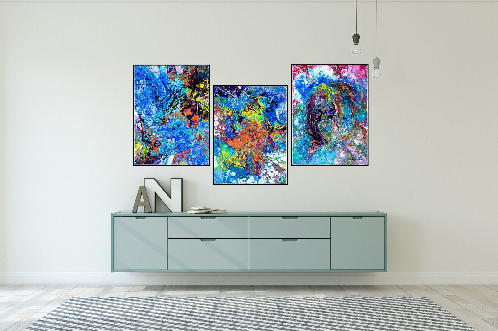 ABSTRACT ART SET Vivid Abstract Art Modern Art Set - Etsy