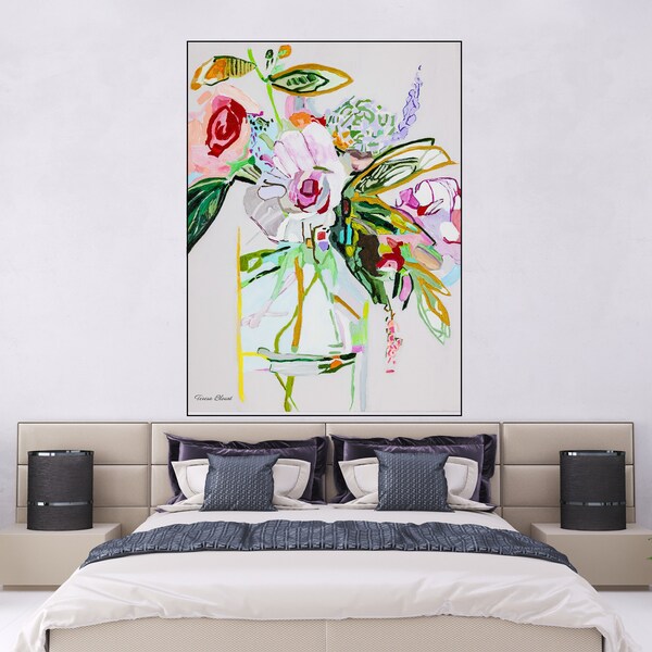 Abstract Floral Canvas Wall Art - Etsy
