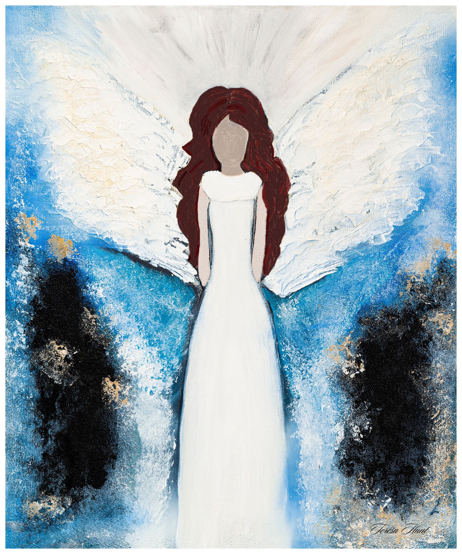 Abstrakter Engel Kunstdruck: Modernes Wandbild - Etsy.de