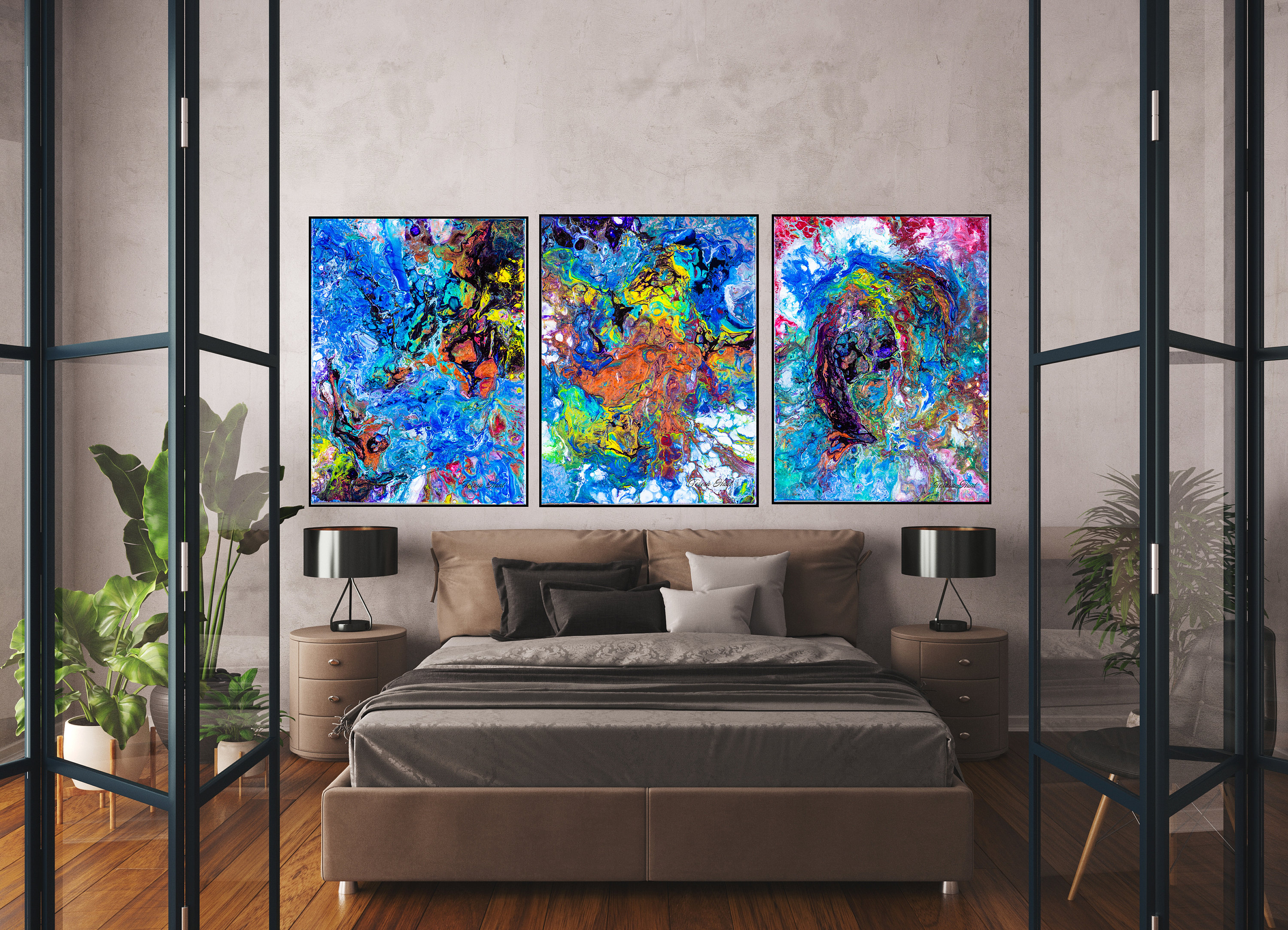ABSTRACT ART SET Vivid Abstract Art Modern Art Set - Etsy