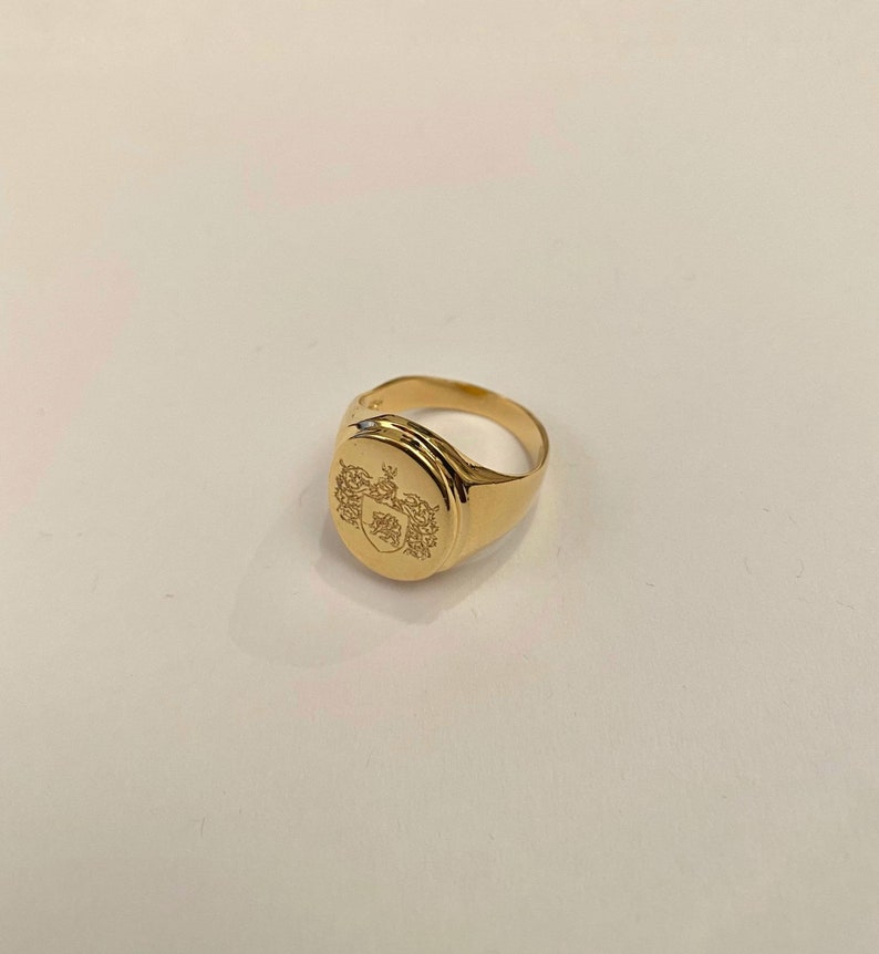 Family Crest Signet Ring Pinky Ring Image Engraved - Etsy