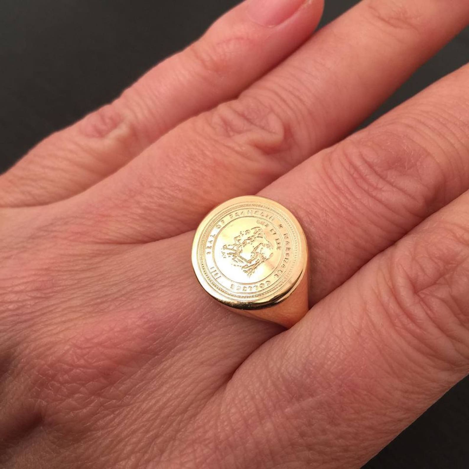 Family Crest Signet Ring Pinky Ring Image Engraved - Etsy