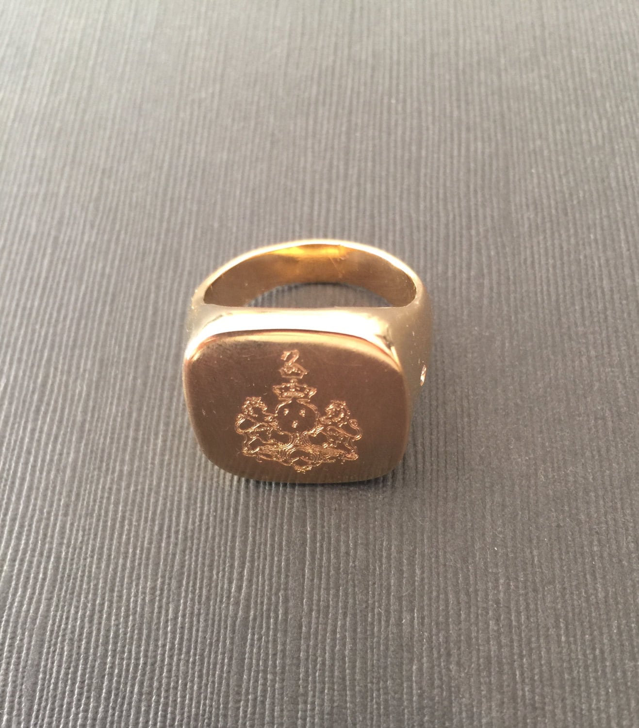 Crest Ring, Square Signet Ring, Pinky Ring, Men's Jewelry, Engraved ...