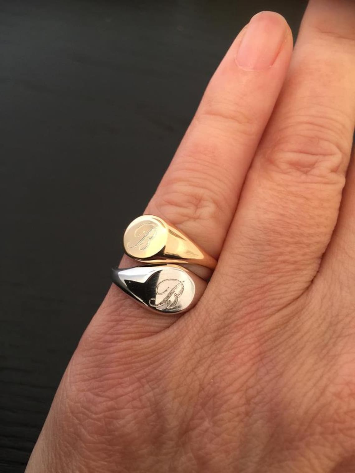 Pinky Ring Engraved Ring Personalized Signet Ring Women | Etsy