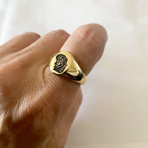 Dog Picture Ring, Signet Custom Pet Portrait Ring, Gift for Pets Dog ...