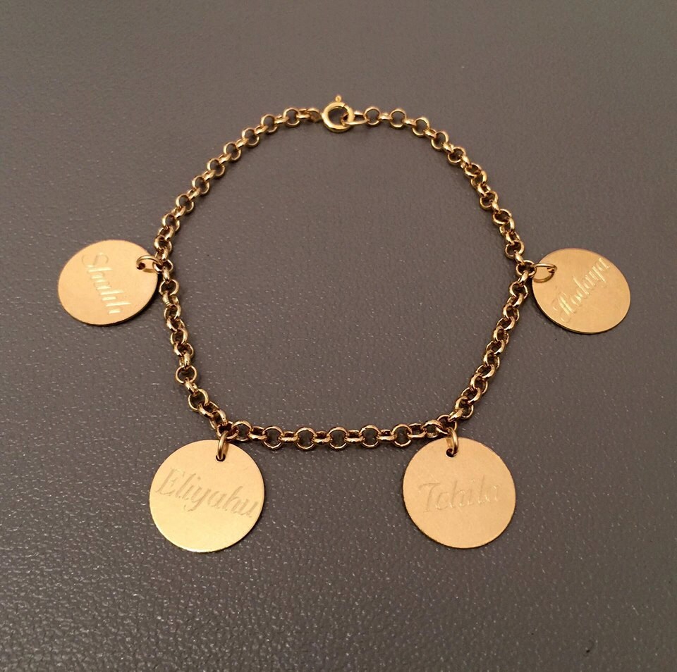 Gold Chain Bracelet Personalized Bracelet Gifts for Mom | Etsy