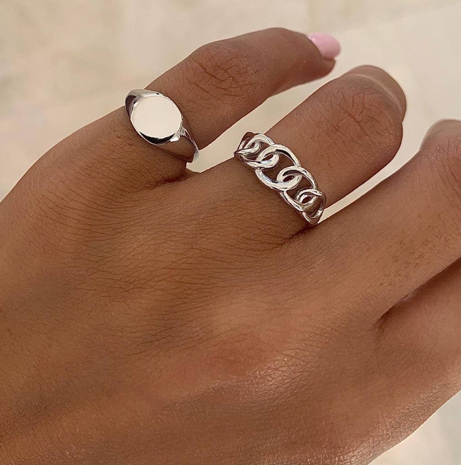 Pinky Ring Adjustable Ring Size 3US 4US Sterling Silver - Etsy UK