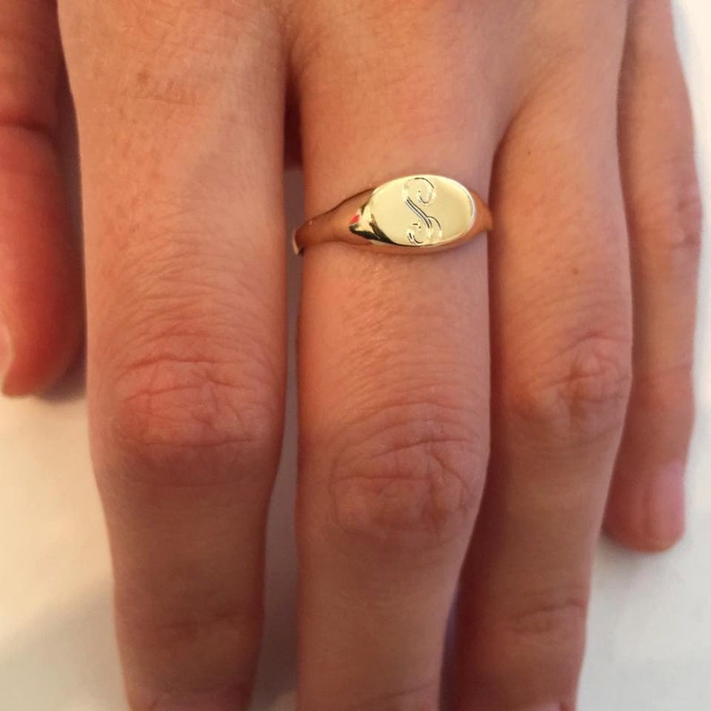 Engraved ring Personalized Ring Signet Ring women ring | Etsy