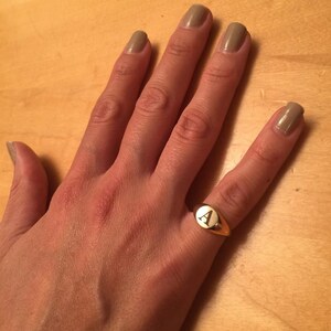 Pinky Ring, Personalized Ring, Gold Engraved Signet Ring, Initial Ring ...