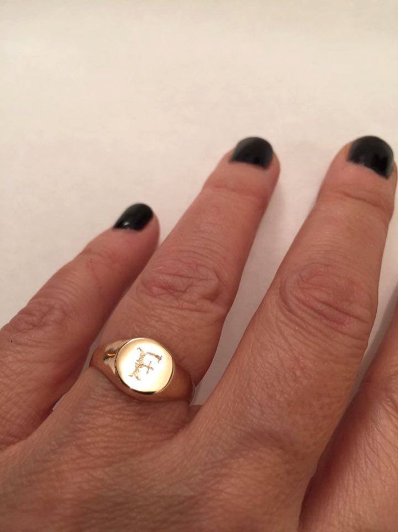 Engraved Ring Personalized Ring Signet Ring Women Ring | Etsy