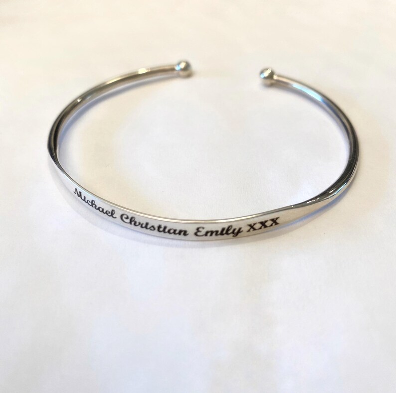 Personalized Bracelet Sterling Silver 925 Engraved Bracelet - Etsy Israel