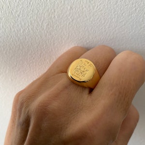 Family Crest Signet Ring, Pinky Ring, Image Engraved, Personalized Ring ...