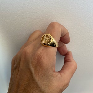 Family Crest Signet Ring, Pinky Ring, Image Engraved, College ...