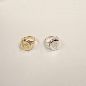 Family Crest Signet Ring, Pinky Ring, Image Engraved, Personalized Ring ...