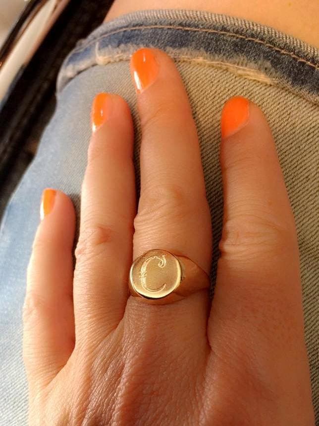 Engraved ring Personalized Ring Signet Ring women ring men | Etsy