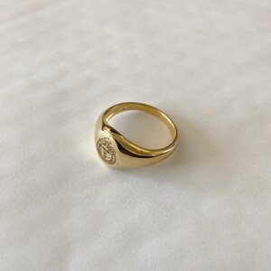Crest Signet Ring, Pinky Ring, Image Engraved Personalized Ring, Family ...
