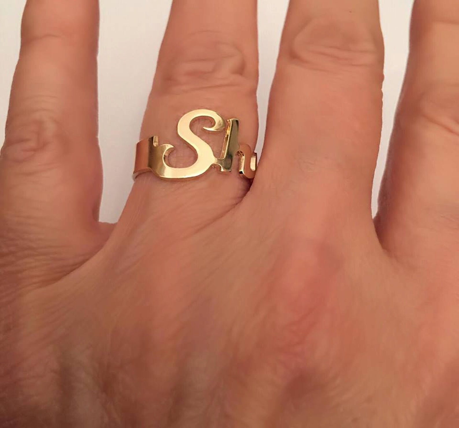 Name Ring Gold Ring Name Initial Ring Custom Ring - Etsy