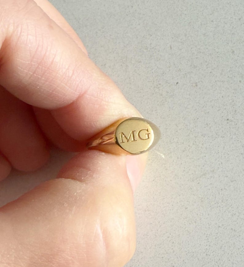 Engraved Ring, Personalized Ring, Signet Ring, Initial Ring, Monogram ...