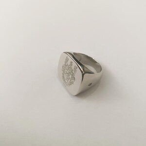 Crest Ring, Square Signet Ring, Pinky Ring, Men's Jewelry, Engraved ...