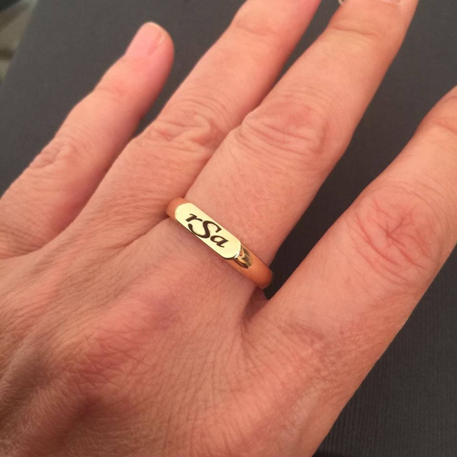 Engraved Ring Personalized Ring Men/women Ring Initial - Etsy