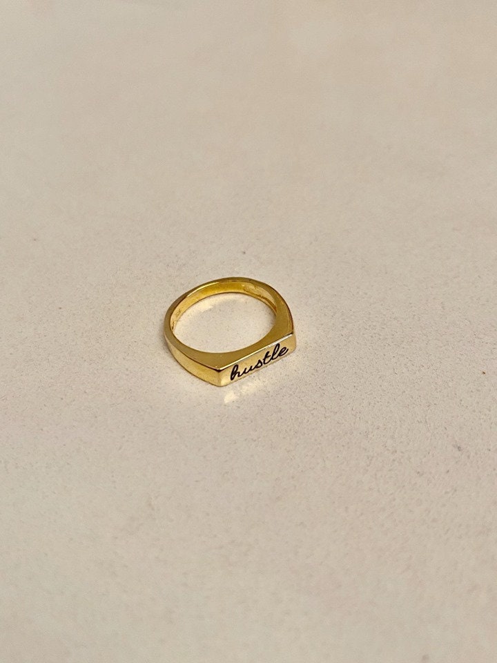 Engraved Ring Personalized Ring Signet Ring Women Ring | Etsy