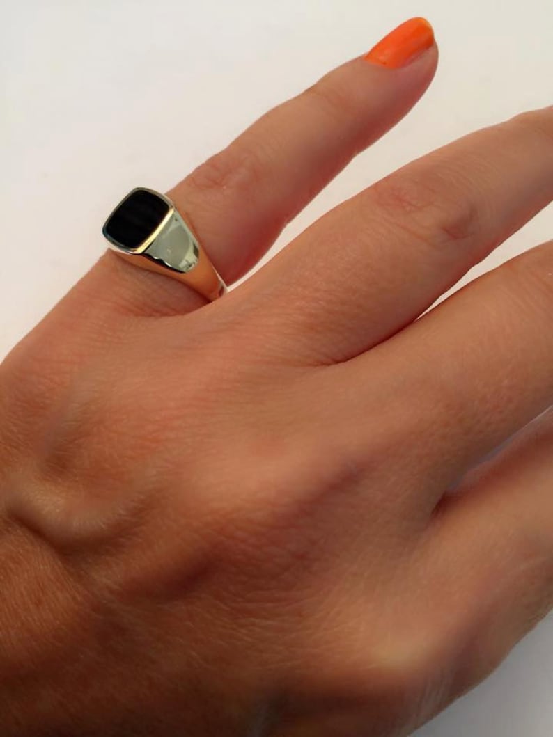 Signet Ring Women Ring Pinky Ring Onyx Signet Ring. Gold - Etsy